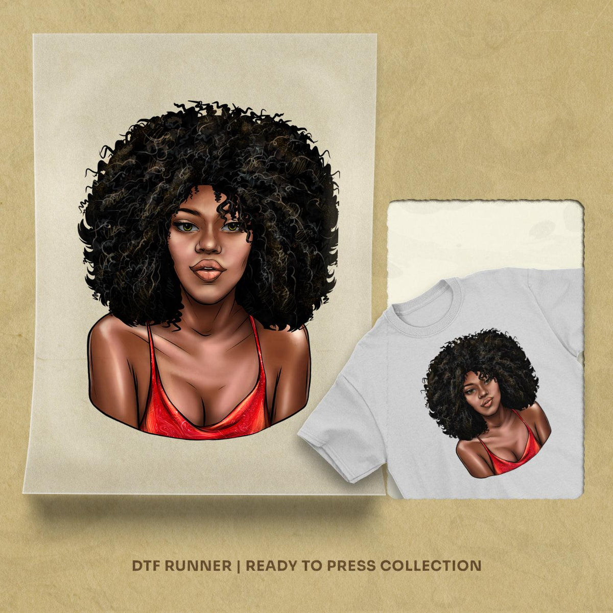 DTF Transfers Sheet Afro Woman – DTF Runner