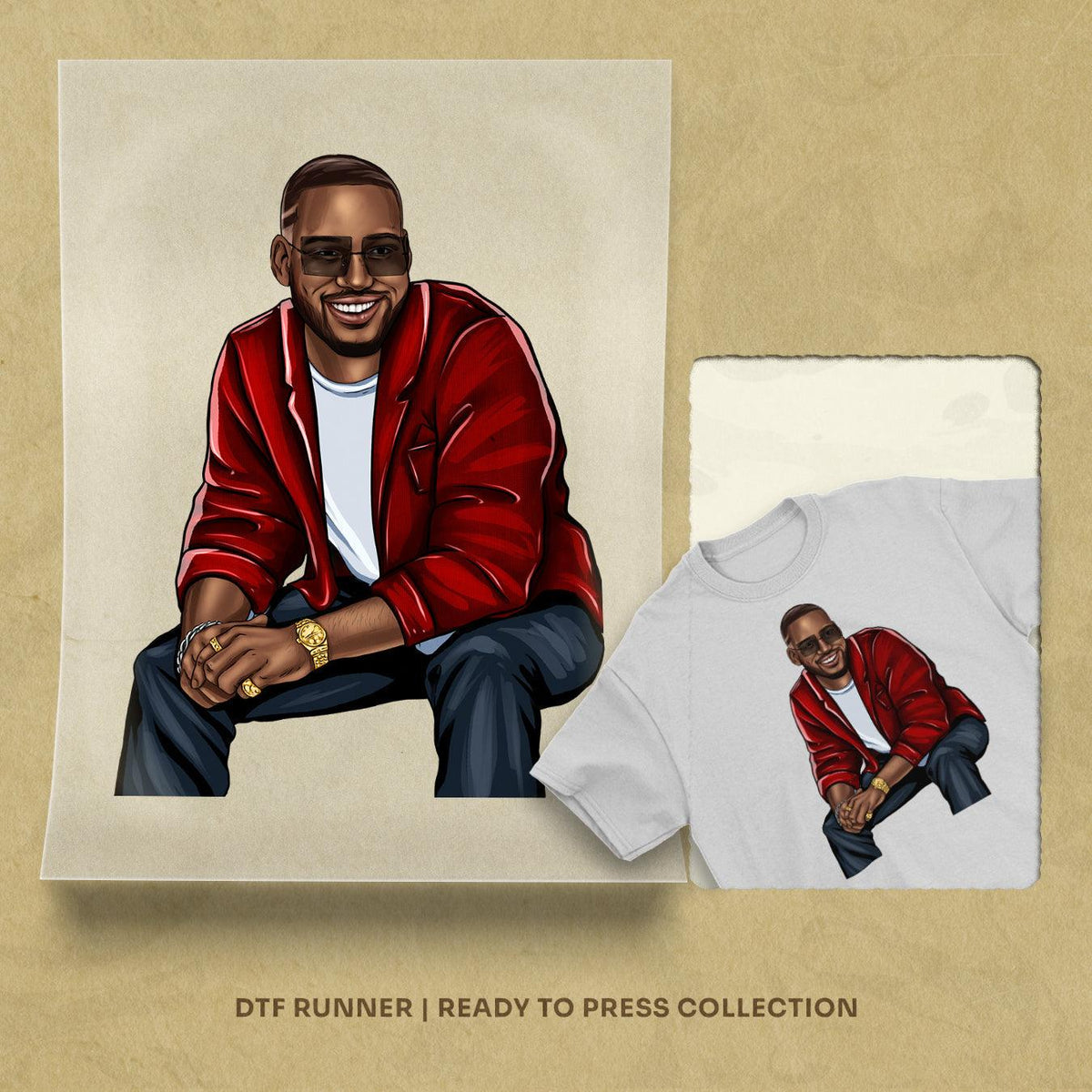 DTF Transfers Black Men– DTF Runner