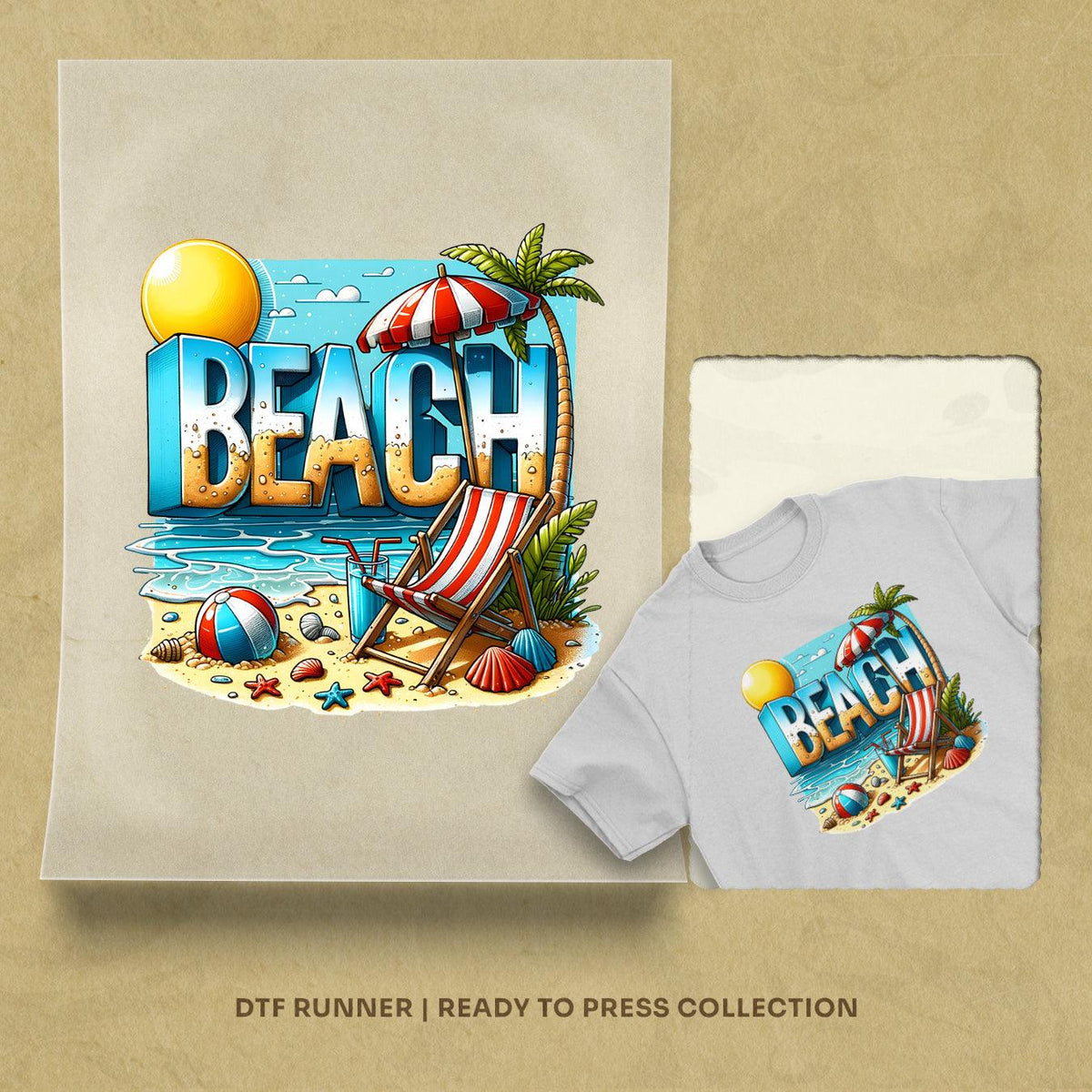 Beach Summer Ready To Press Dtf Transfer Sheets– DTF Runner