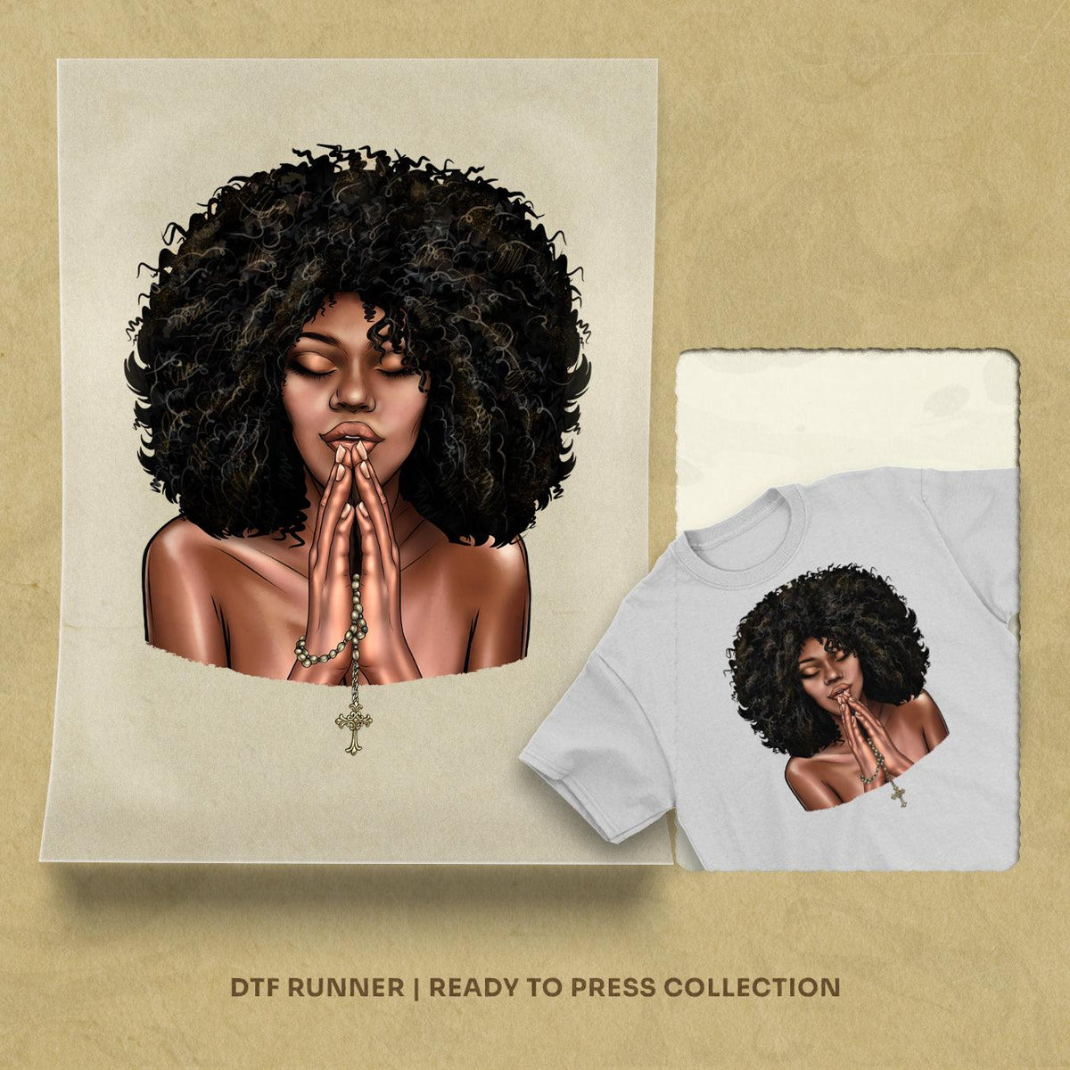 DTF Transfers Blessed Afro Woman– DTF Runner