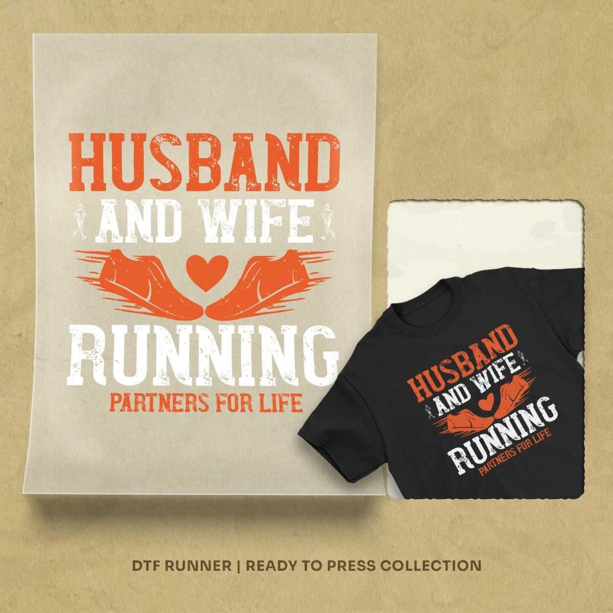 Husband And Wife Running Partners For Life Dtf Prints Design– DTF Runner